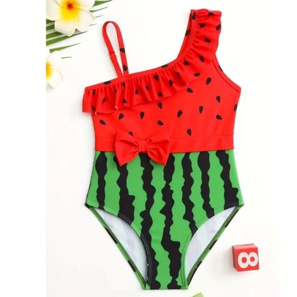 Swim | Watermelon Girls Ruffle Swimsuit Bathing Suit | Poshmark